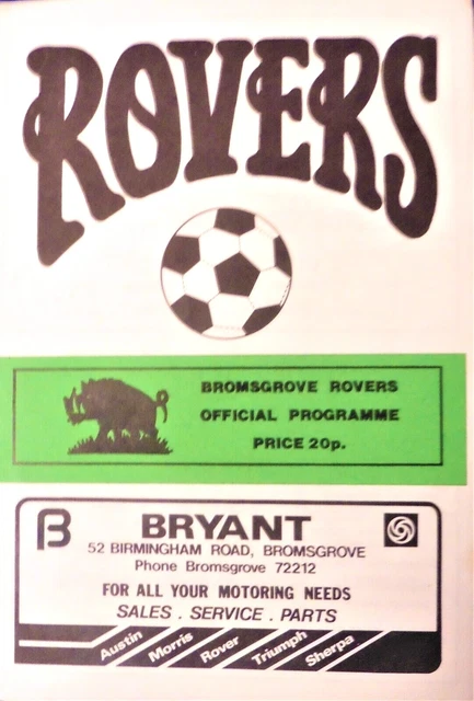 BROMSGROVE ROVERS V Stourbridge 21/3/1981 Southern League - Midland # ...