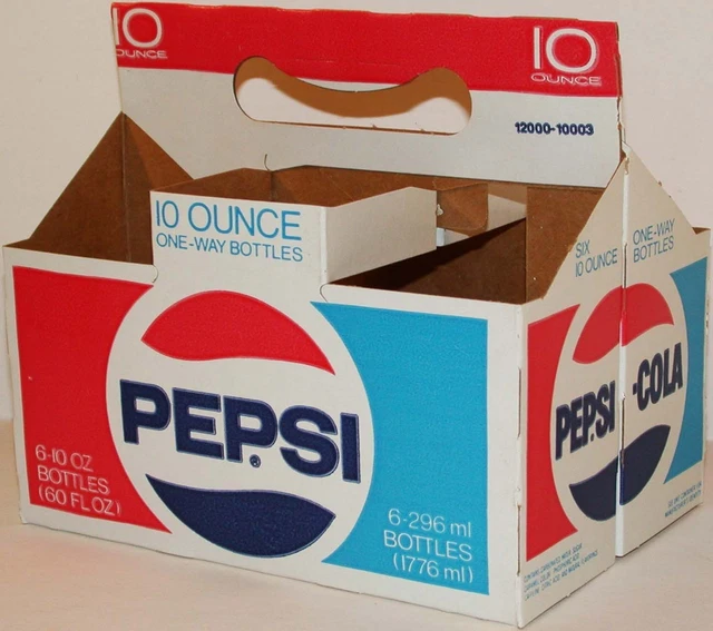 VINTAGE SODA POP bottle carton PEPSI COLA One Way Bottles new old stock ...