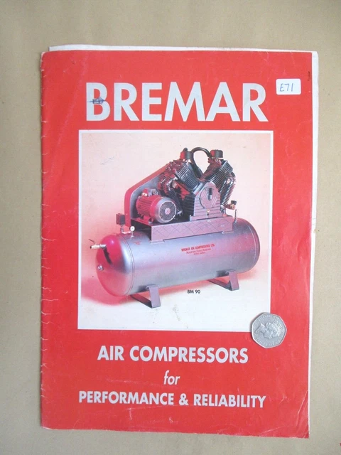 BREMAR AIR COMPRESSERS Brochure And Price Lists From 1993---E71 £15.00 ...