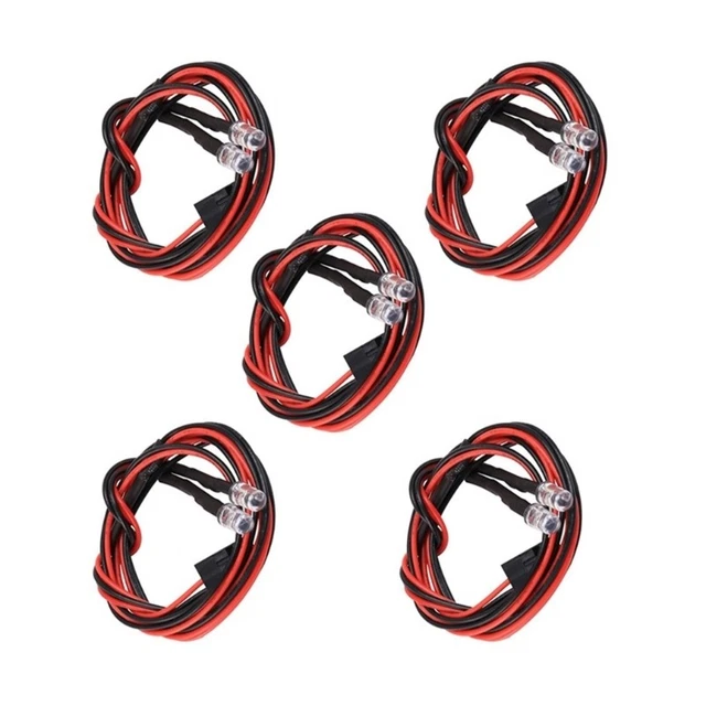 BRIGHT 5MM LED Upgrades for Remote Control Car 2 White /2 Redness Lamps ...