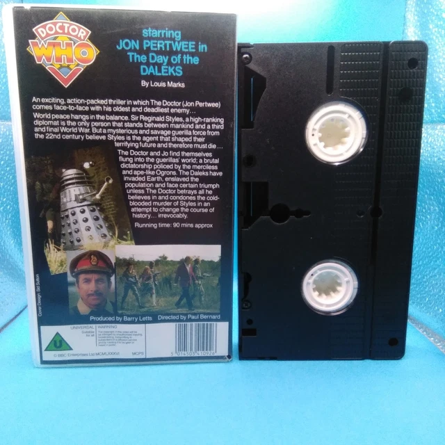DOCTOR WHO THE Day of the Daleks VHS Pal Tape Starring Jon Pertwee as ...