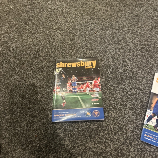 LARGE COLLECTION OF Shrewsbury Town Home Match Day Programmes X 10 £1. ...
