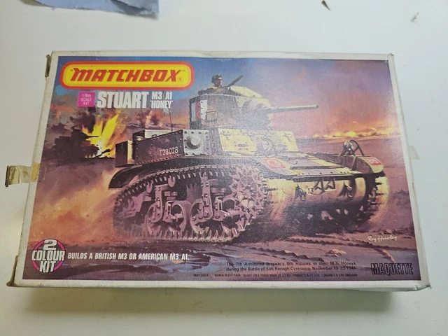 VINTAGE TANK KIT 1/76 Scale Matchbox Stuart M3/A1 Honey - 2 Colour with ...