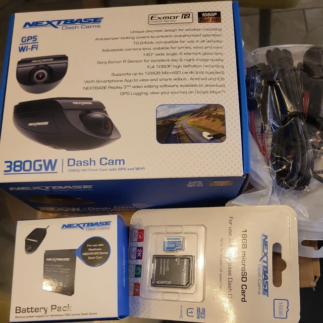 NEXTBASE 380GWX FULL HD Dash Cam - with hard wire kit and sd card ...