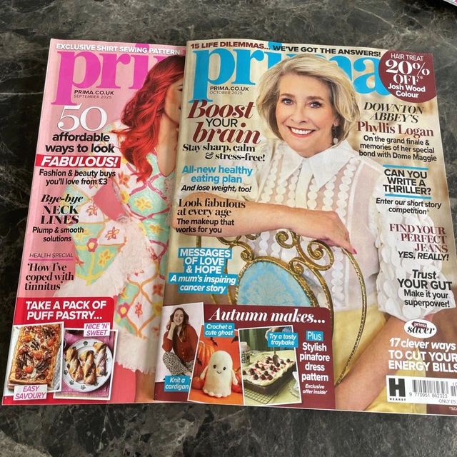 2 X PRIMA Magazines September and October 2025 £6.50 - PicClick UK