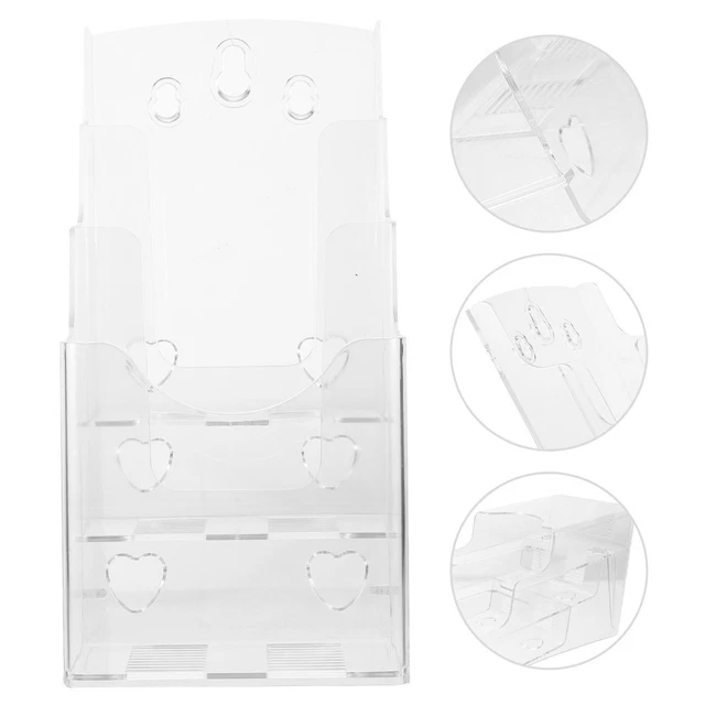 DESKTOP PAMPHLET DISPLAY Brochure Holder Wall Mount Table Literature ...