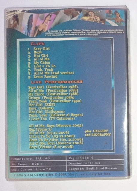 DVD SABRINA SALERNO Pretty Voices N 5 2009 Video E Live Fan Made 112 ...