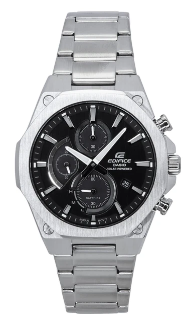 CASIO EDIFICE SLIM Line Chronograph Analog Solar EFS-S570D-1A 100M Mens ...
