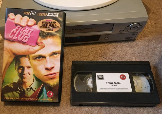 FIGHT CLUB VHS Tape PAL Video Film Cult Dram Action Brad Pitt Edward ...