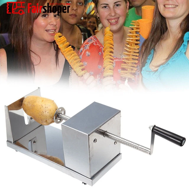 SPIRAL POTATO SLICER Chipper Potatoes Chips Cutter Machine Kitchen Tool ...