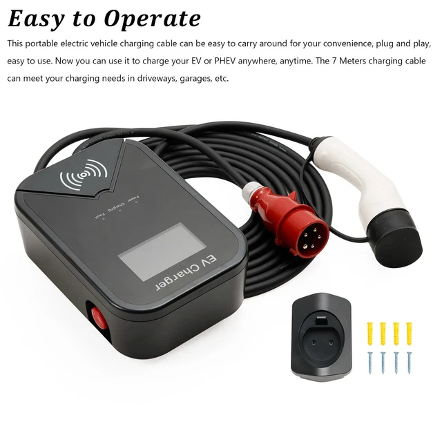 EV CHARGER WALLBOX Type 2 16A 11KW CEE 3-Phase Plug Charging Station EV PHEV APP EUR 522,19 ...