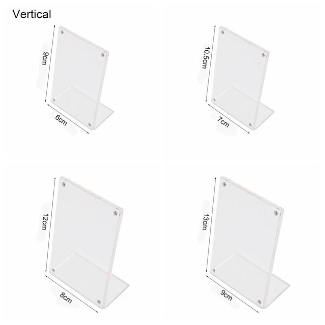 L-SHAPE DISPLAY STAND Picture Clamp Magnetic Photo Frame Photocard ...