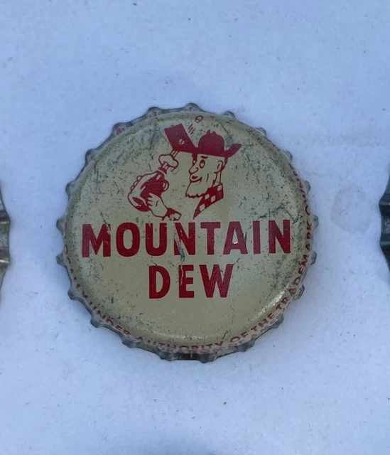 MOUNTAIN DEW PEPSI cola SODA crown bottle cap top cork acl cone FLAT ...