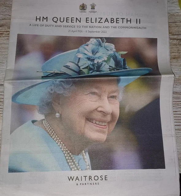 QUEEN ELIZABETH II Waitrose Newspaper Tribute 2022 Royal Family UK King ...