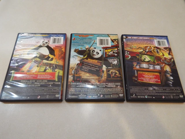 DREAMWORKS LOT OF 3 Kung Fu Panda 1 & 2 Secrets of the Furious Five DVD ...
