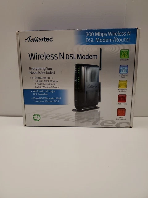 ACTIONTEC GT784WN-01 WIRELESS N DSL Modem Router 300 Mbps WiFi $33.33 ...