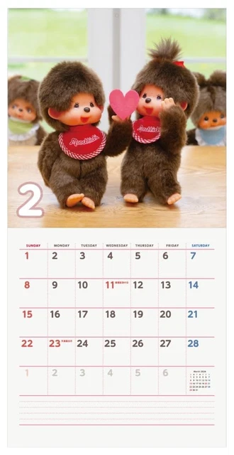 WAKU FACTORY 2026 Monchhichi Calendar 2026 Wall Calendar Cl26-0127 ...