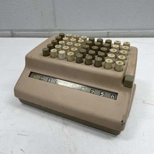 VINTAGE RETRO ORIGINAL Adding Machine Calculator Bells Punch Prop Desk ...