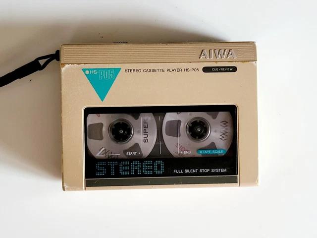 GOLD AIWA HS-P05 Walkman lettore cassette personale completamente funzionante EUR 301,99 ...