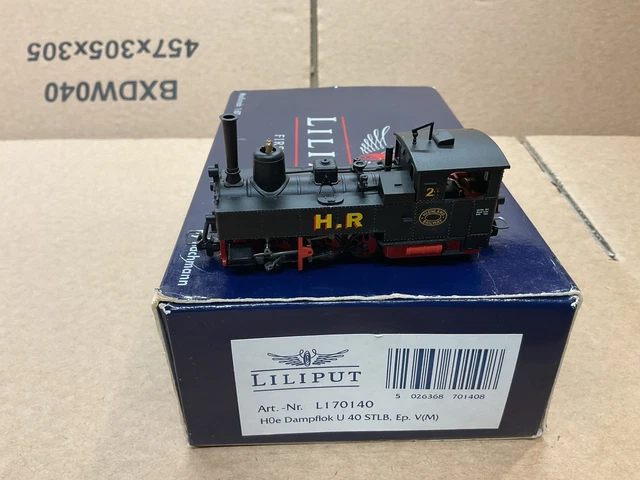 LILIPUT HOE NARROW Gauge Steam Locomotive 0-6-2 Tank U40 Stlb Black ...