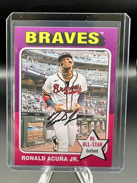 2024 TOPPS HERITAGE Ronald Acuna Jr. #321 variazione immagine stampa breve Braves SP EUR 57,06 ...