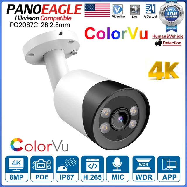 HIKVISION COMPATIBLE 4K 8MP ColorVu Bullet IP Camera 24hour Full Color ...