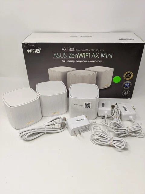 ASUS ZENWIFI AX Mini Mesh WiFi 6 System AX1800 XD4 3PK 4800 Sq. Ft Wood ...