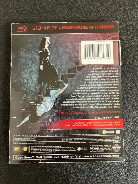 AMERICAN HORROR STORY: Asylum (Blu-ray Disc, 2013, 3-Disc Set) Season 2 ...