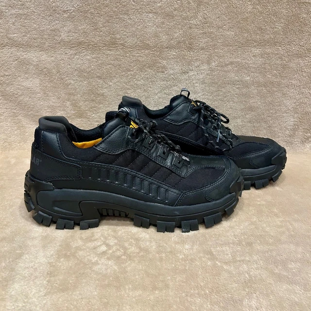 CAT MEN'S 10.5 Invader Steel Toe Work Shoe P91274 Black Slip Resistant ...