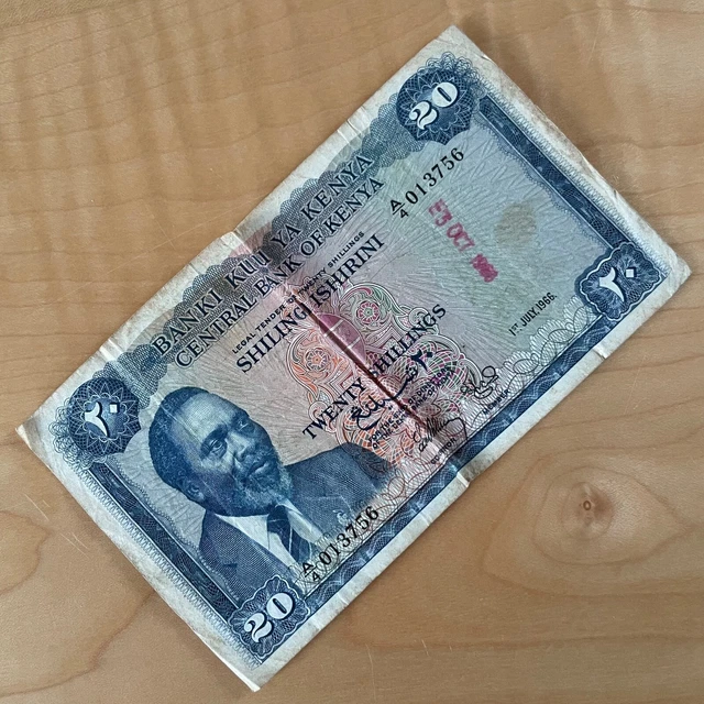 1966 CENTRAL BANK of Kenya 20 Shillings Banknote £11.00 - PicClick UK
