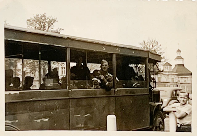 WW2 ERA PHOTO German Wehrmachts Sitting In Open Window Bus £20.99 ...