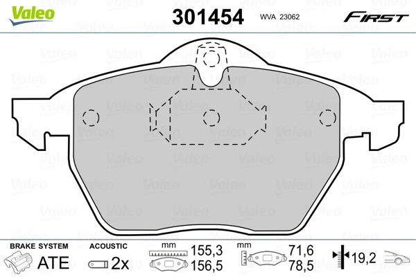 BRAKE PAD SET DISC BRAKE 301454 FOR HOLDEN COMBO/Van ASTRA/Convertible ...