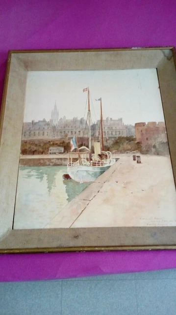 ANCIENNE AQUARELLE signee EUR 65,00 - PicClick FR