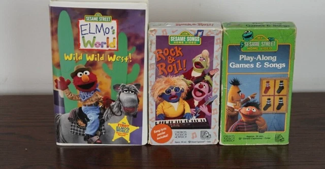 SESAME STREET 3 VHS Wild Wild West, Rock & Roll (no poster), Play Along ...