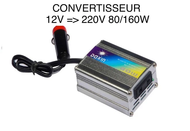 ESSENTIAL! DU 220V Everywhere! Super Compact Converter 12V=>220V 80W! £60.43 - PicClick UK