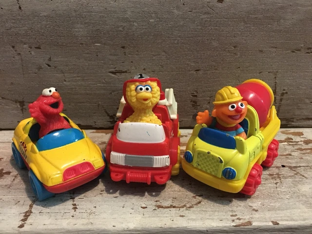TYCO ELMO TAXI Big Bird Fire Truck Ernie Cement Truck Sesame Street Lot ...