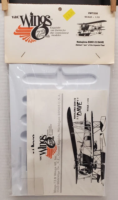 VACWINGS 72 NAKAJIMA E8N 1/2 DAVE Vacuform Model Airplane Kit 1:72 ...
