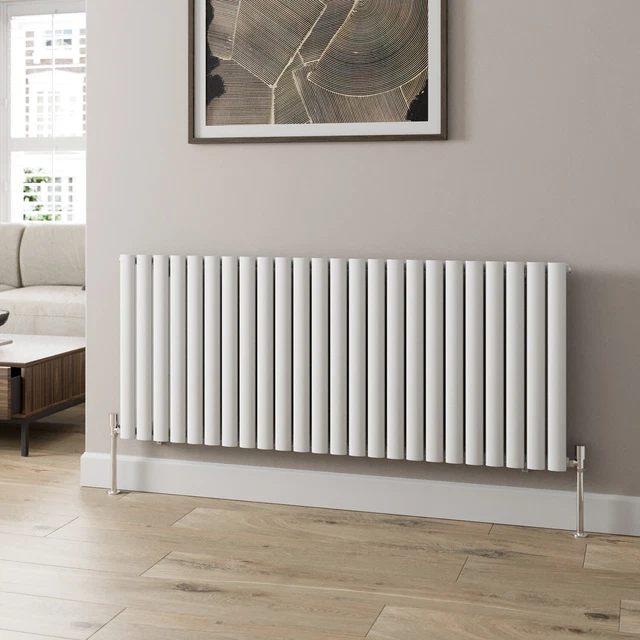600X1440MM DESIGNER RADIATOR Horizontal White Oval Tube Column Rads ...