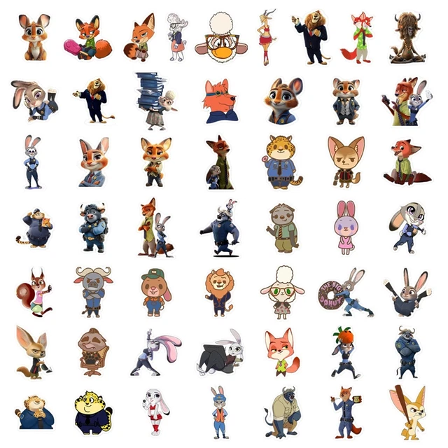 ZOOTOPIA STICKERS BIG Collection Judy Hopps Nick Wilde Finnick Flash Mr ...