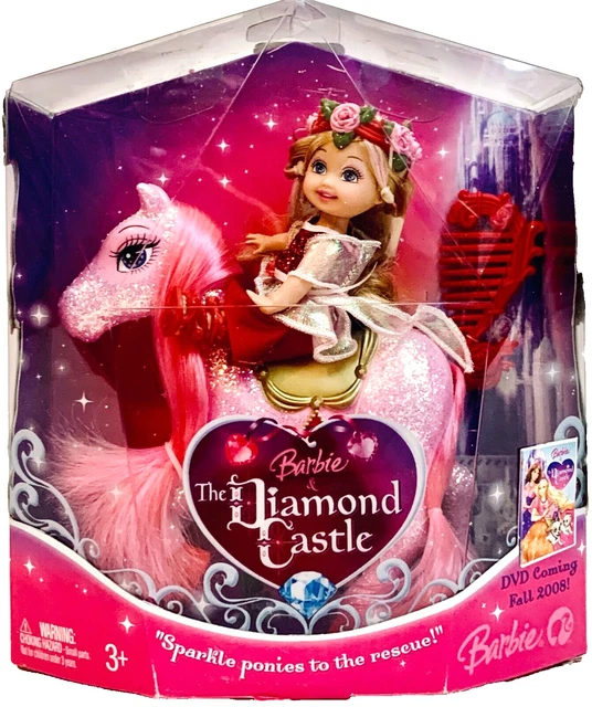 MATTEL 2008 BARBIE & The Diamond Castle Kelly Doll & Pink Sparkle Pony ...