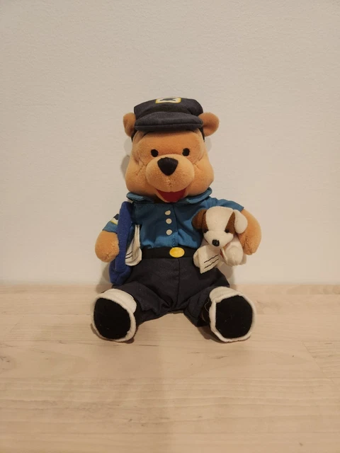 DISNEY WINNIE THE Pooh Mailman Postman With Dog 7" Bean Bag Plush $10. ...
