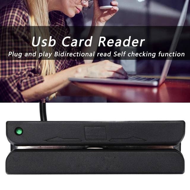CREDIT CARD READER USB Interface MSR Card Reader Wide Compatibility For ...