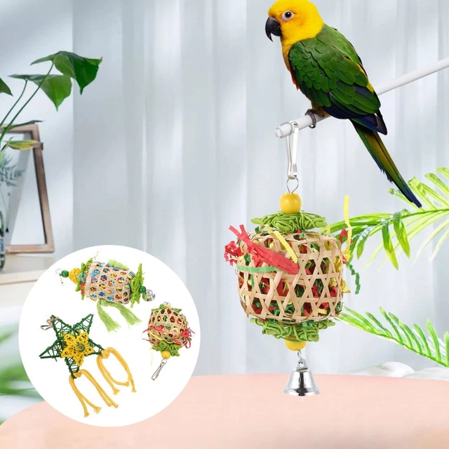 3 PCS PARROT Chewing Toy Baby Parakeet Toys Hanging for Parakeets $21. ...