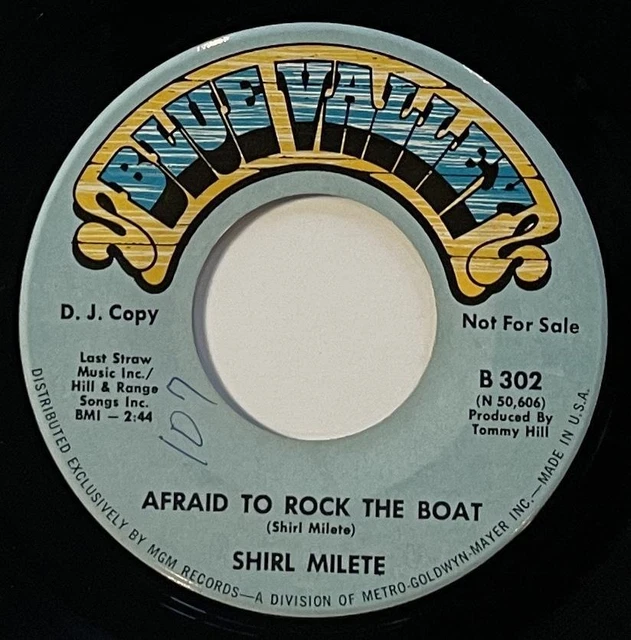 SHIRL MILETE AFRAID To Rock The Boat 45 rpm Blue Valley Country Folk ...