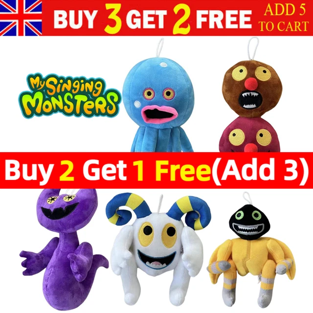 MY SINGING MONSTERS Thumpies Ghazt Toe Jammer Air Epic Wubbox Plush Toy ...