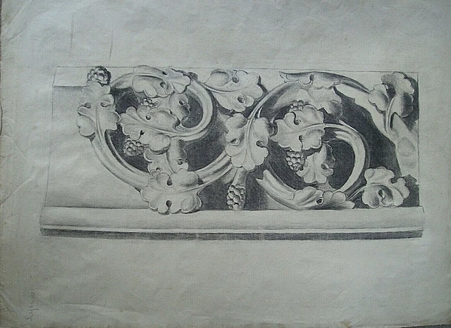 DESSIN ANCIEN XIX ème - ETUDE D'UN DECOR DE FRISE SIGNE LYONNET EUR 50 ...