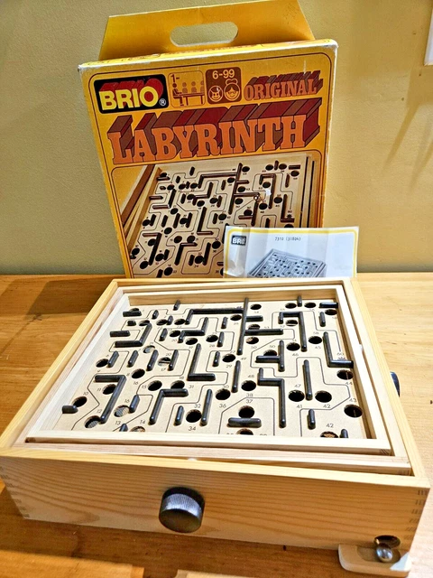 VINTAGE BRIO ORIGINAL Labyrinth Wooden Maze Roller Ball Game Sweden ...