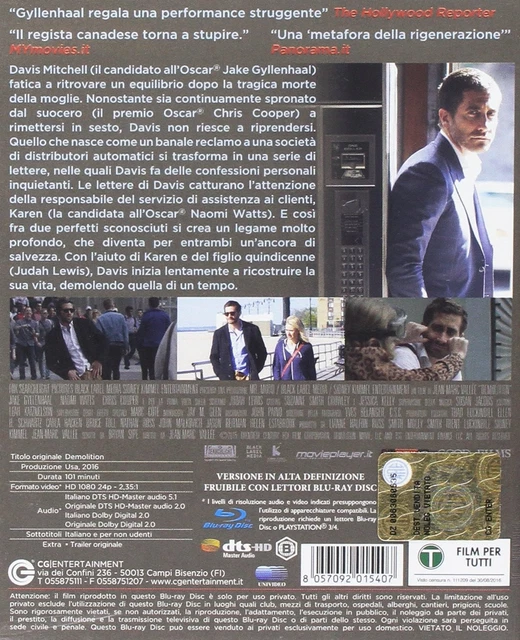 DEMOLITION - AMARE E Vivere (Blu-ray) (Blu-ray) Gyllenhaal,Watts,Cooper ...