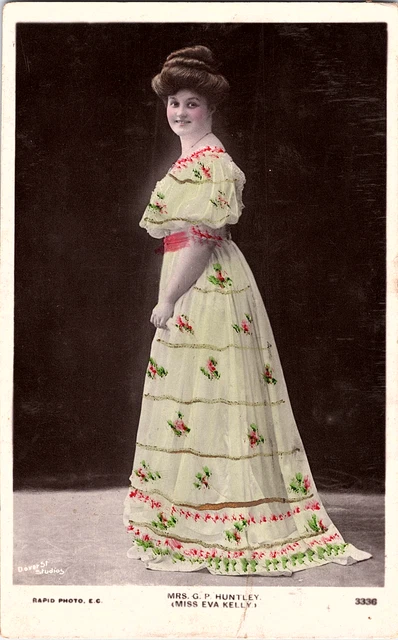 POSTCARD. MISS G.P. Huntley (Eva Kelly). Edwardian Actress. Divided ...