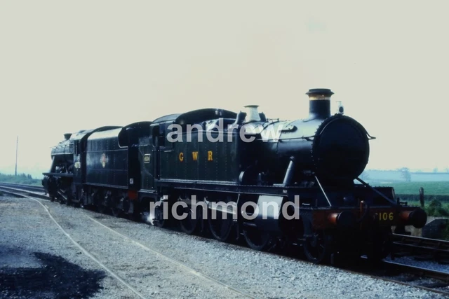 6106 GWR & 48773 LMS Steam Locomotives Original 35mm Railway Slide Gepe ...